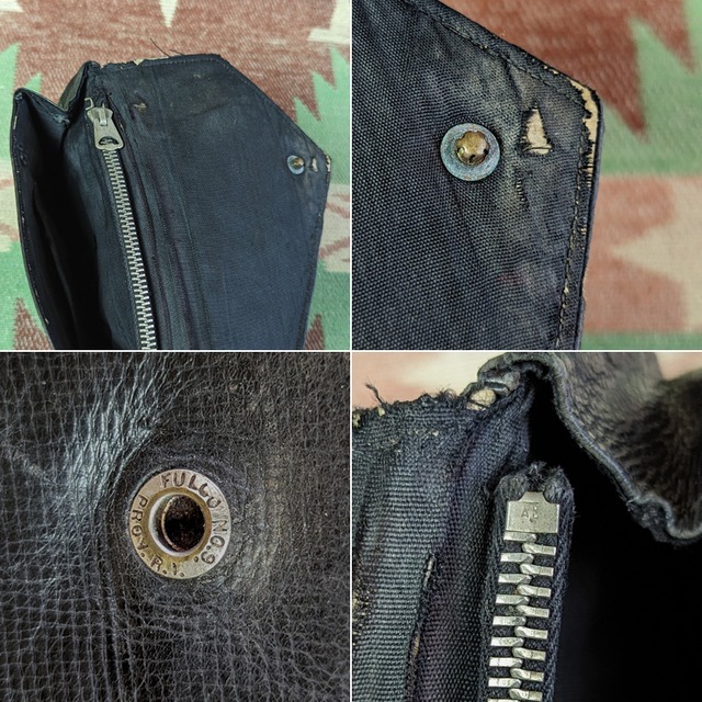 30s Black Leather Purse w/HOOKLESS TALON Zipper | Wonder Wear ヴィンテージ古着 ...