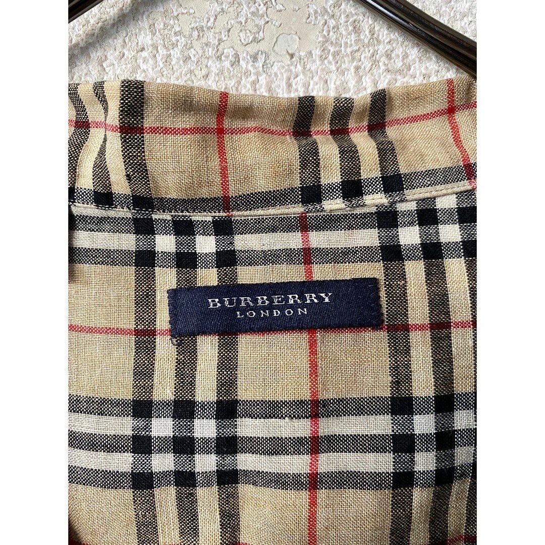 80s〜90s made in usa burberry london linen s/s nova check 80s〜90s made in usa burberry london linen s/s nova check