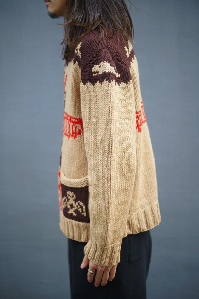 Vintage Cowichan Sweater Totem Pole Thunderbird [1950s Vintage Cowichan Sweater Totem Pole Thunderbird [1950s