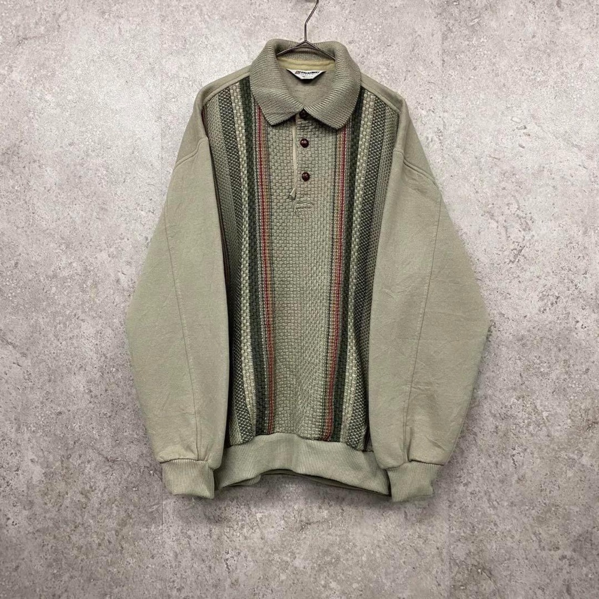 [used/euro vintage] polo sweater pattern / wool polyester | Maggoo Vintage