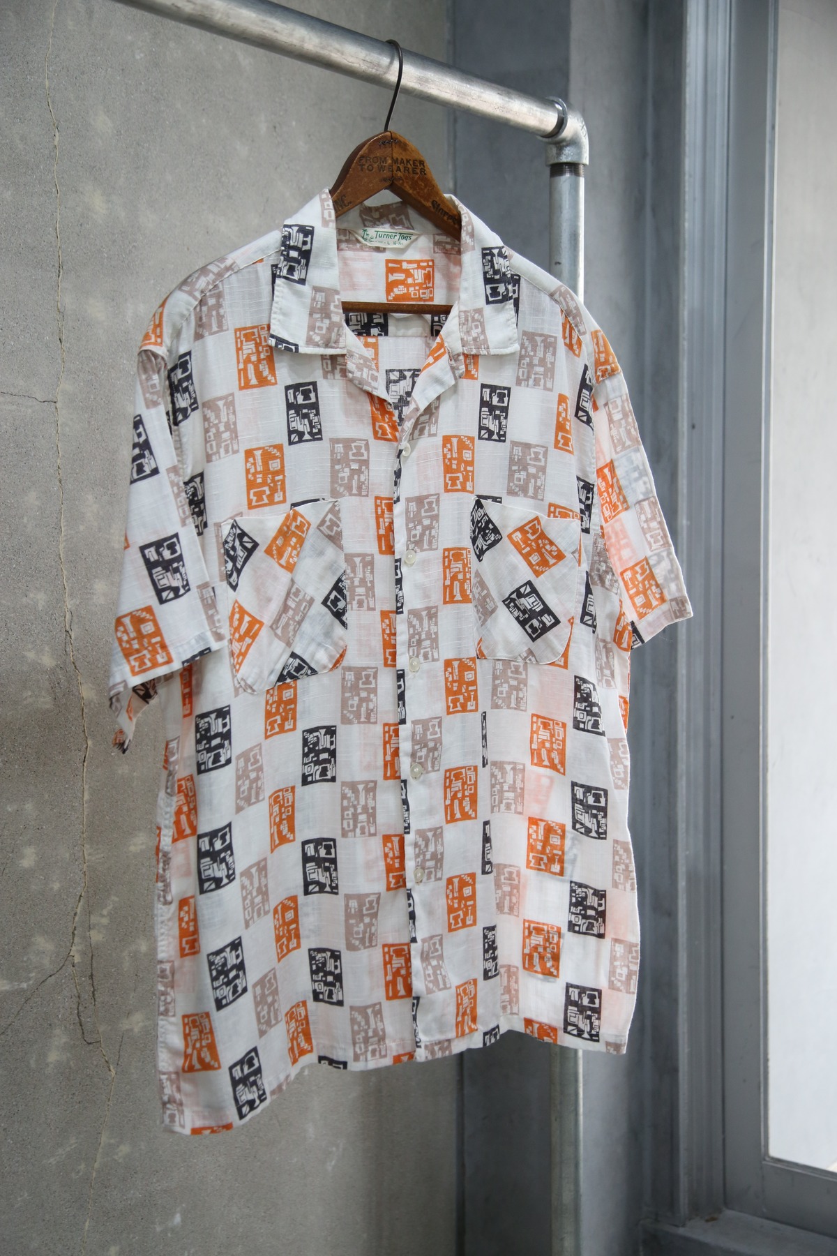 60s【Turner Togs】S/S Open Collar Shirt | the Holic vintage clothing