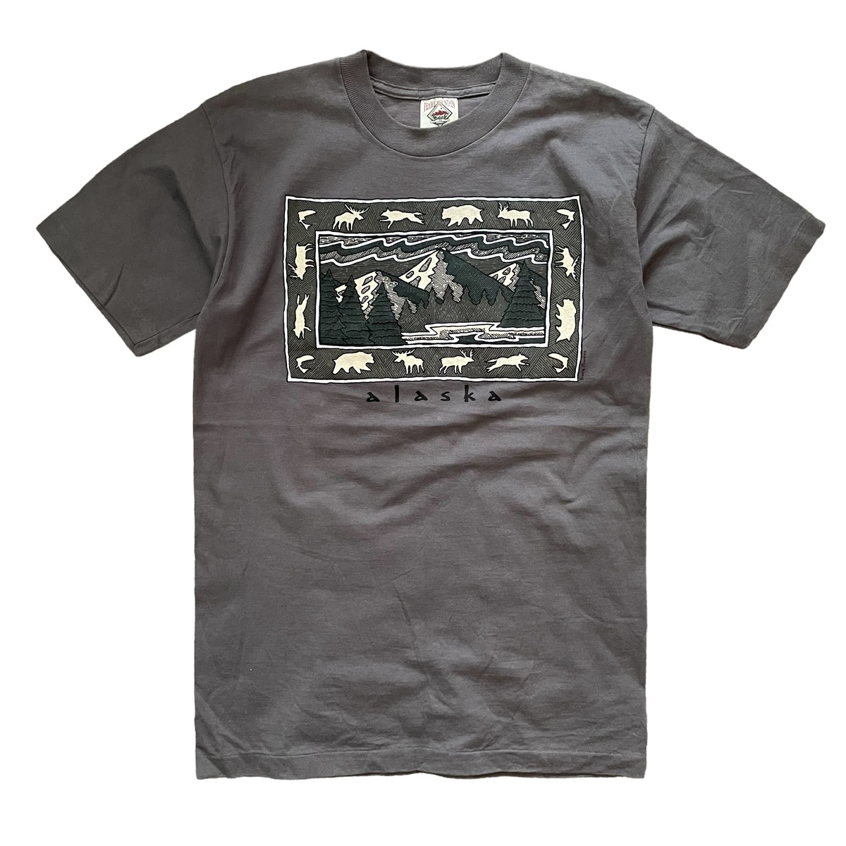 USA製 90s PrairieMountain Alaska Print Tee | Aim vintage