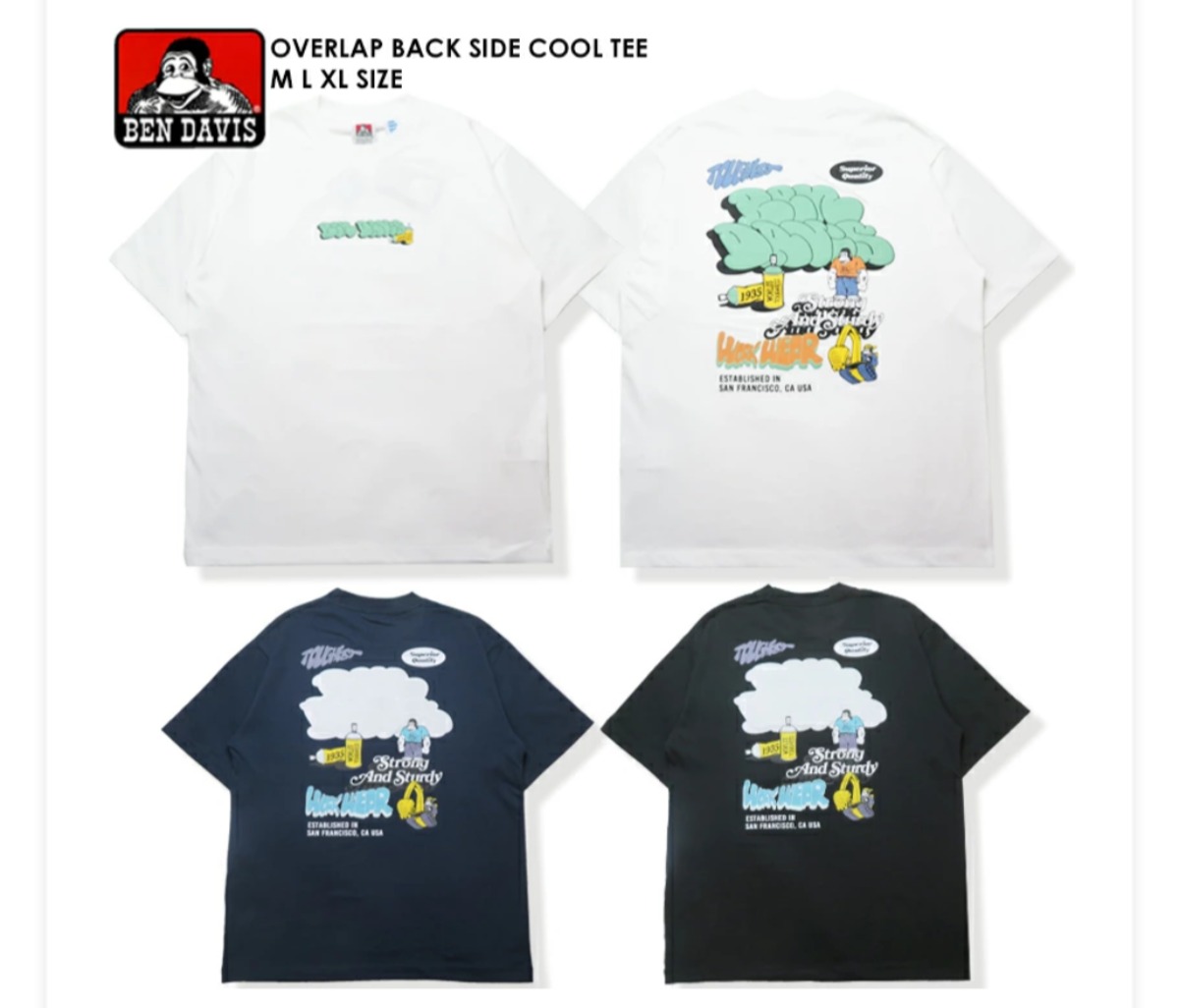 【BEN DAVIS】OVERLAP BACK SIDE COOL TEE（C-25580059） | 7BRIDGE