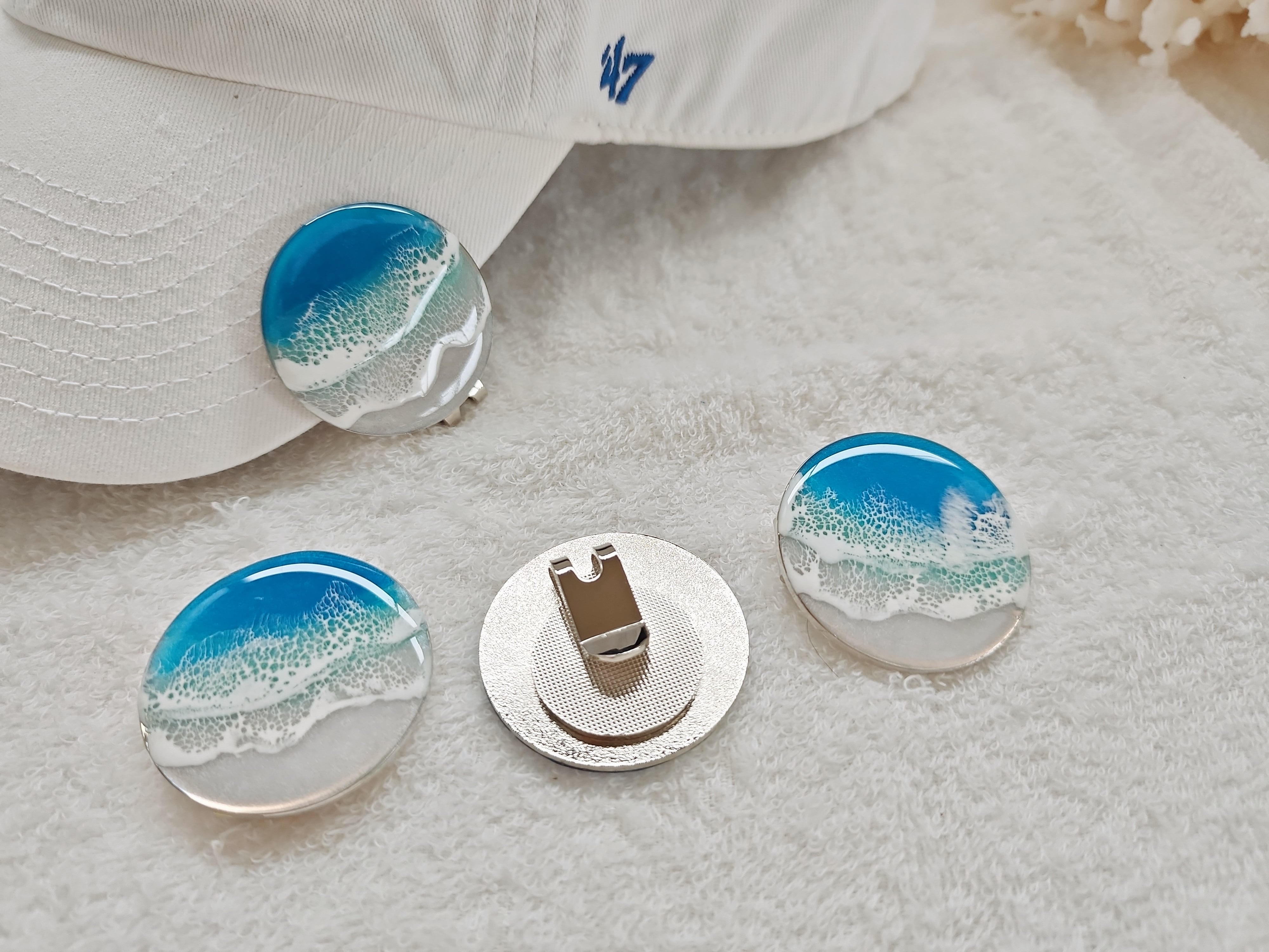 175.オーシャンレジンアート ゴルフマーカー | Leaf Edgez