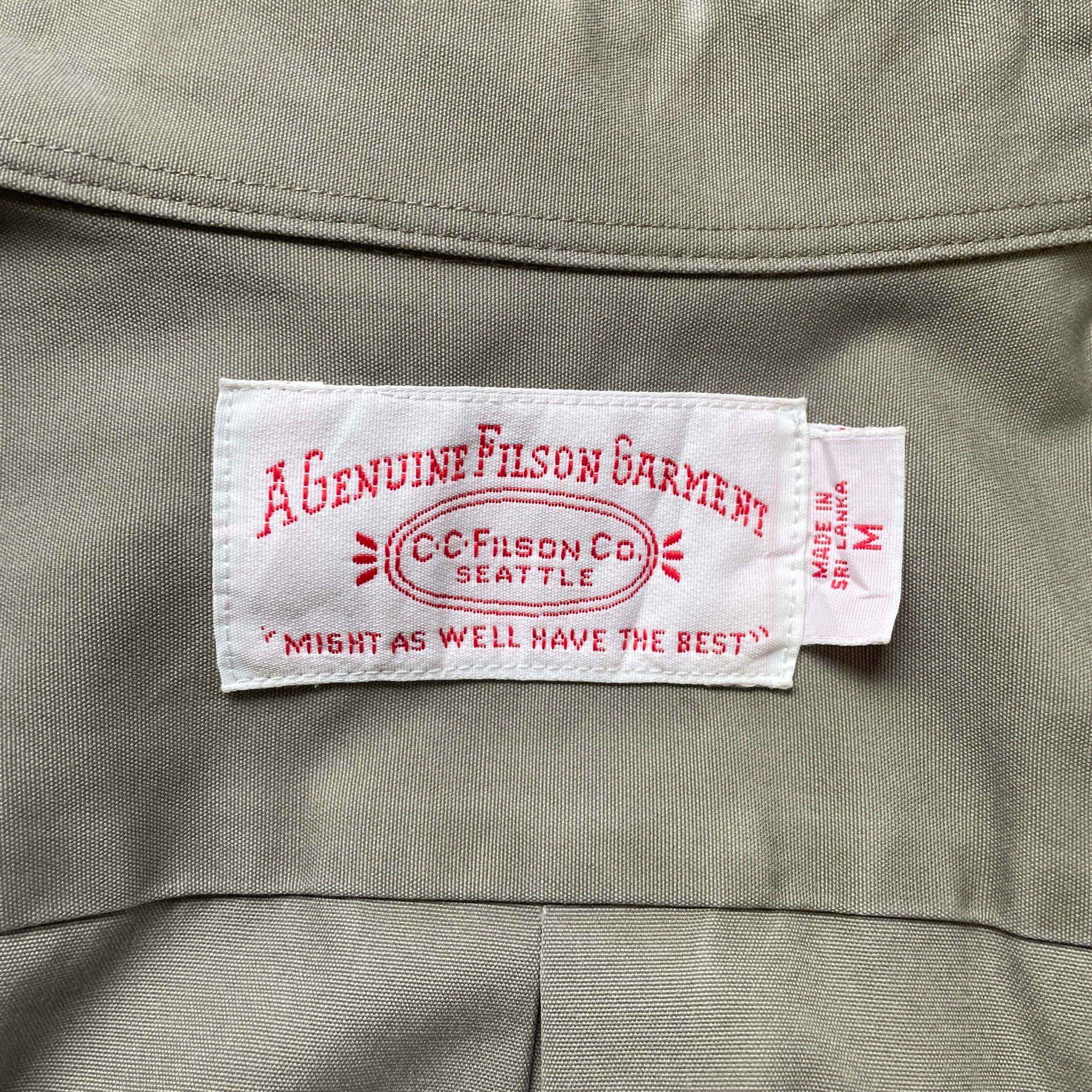 90年代 FILSON フィルソン 復刻タグ 無地 半袖 サファリシャツ メンズM 古着 90s ビンテージ ヴィンテージ グレー【半袖シャツ ...