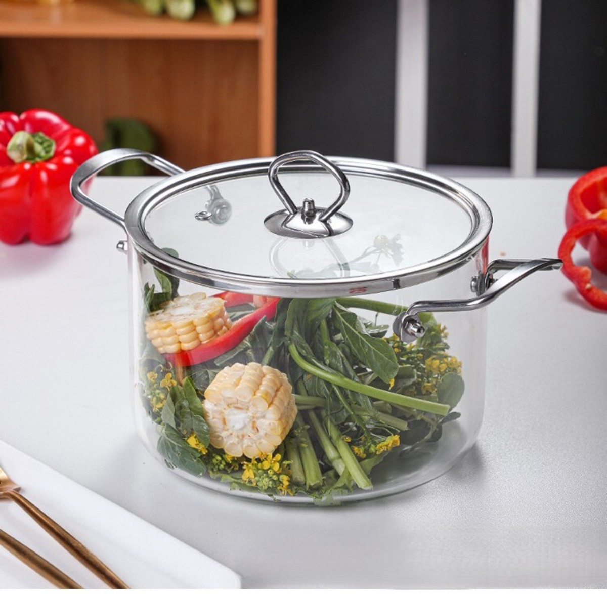 ホウケイ酸ガラススープポット 3.5L 電気セラミックストーブ 加熱 調理用シチューポット スープ鍋 家庭用 大容量 シチュー鍋 | kitchengoods