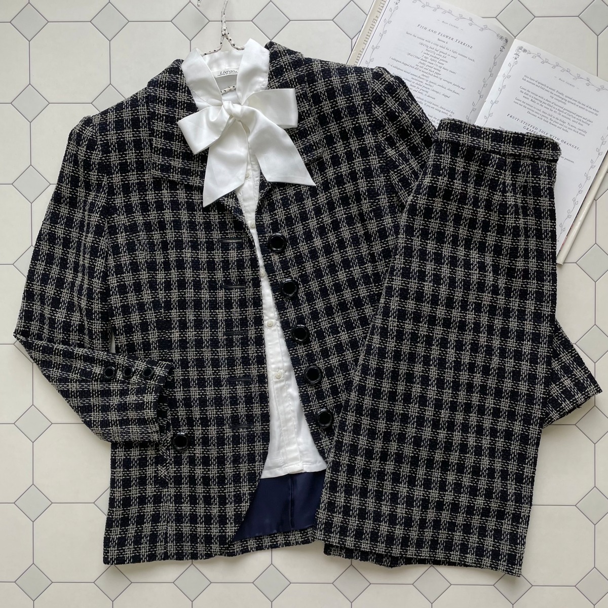 tweed plaid setup〈レトロ古着 ツイードチェック セットアップ 日本製〉 | RiLOU〈リル〉