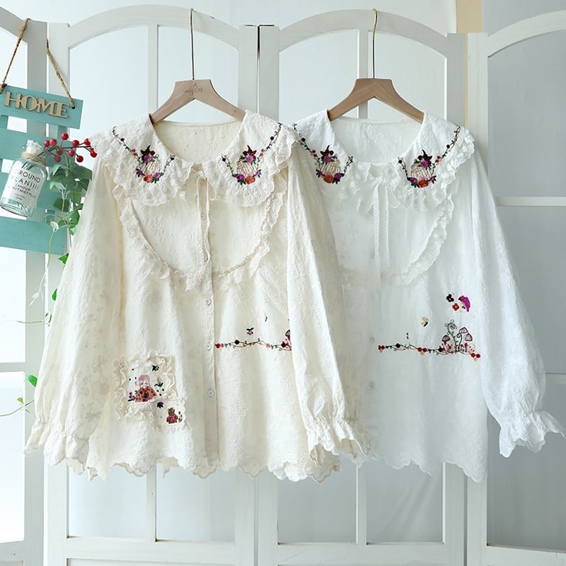 刺繍ステッチ森ガールブラウス W1083 | Wild❁Garden〜ワイルド 刺繍ステッチ森ガールブラウス W1083 | Wild❁Garden〜ワイルド