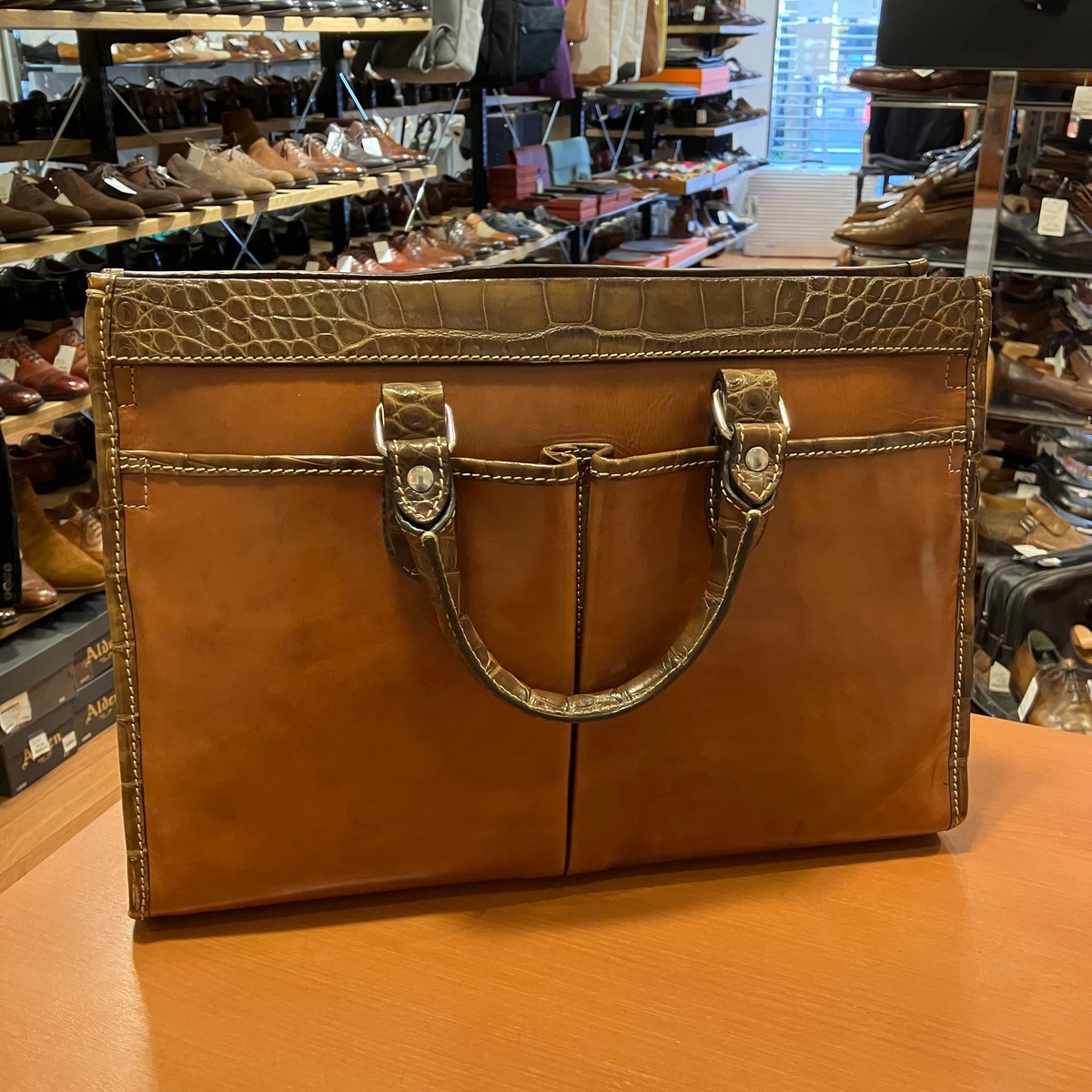 STEFANO MANO "ALLIGATOR COMBI" LEATHER BRIEF BAG | safarionline