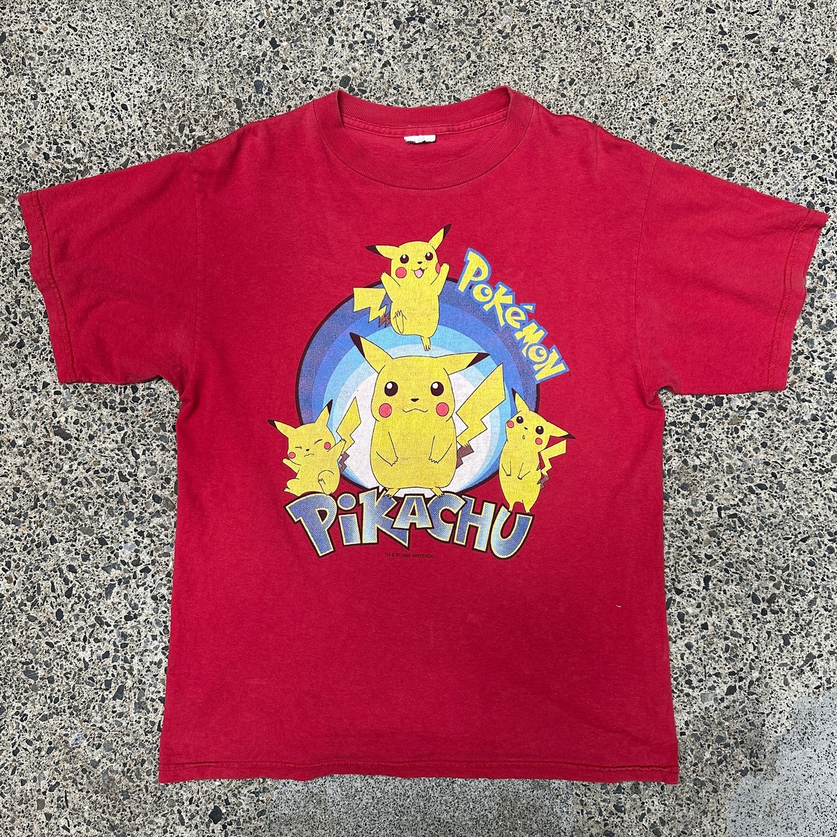 99’s ポケットモンスター ピカチュウ アニメTシャツ レッド | 古着屋DIGDIG