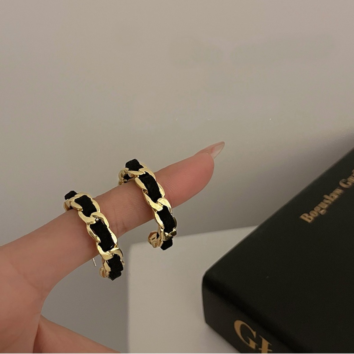 leather mix chain pierced＊S-117 | Sugar Mist