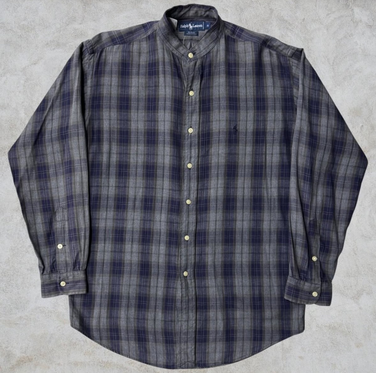 90’s~00’s Ralph Lauren Check Band Collar Shirt 【Other Side店】 | curb