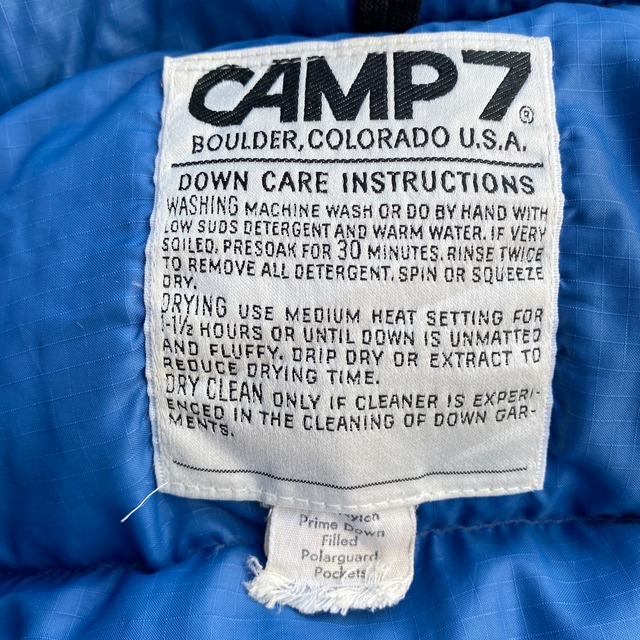 70年代 CAMP7 キャンプセブン プレミアムダウンジャケット メンズM相当 古着 70s ヴィンテージ ビンテージ TALONジップ マウンテンジャケット 青色 ブルー 【アウトドア ...