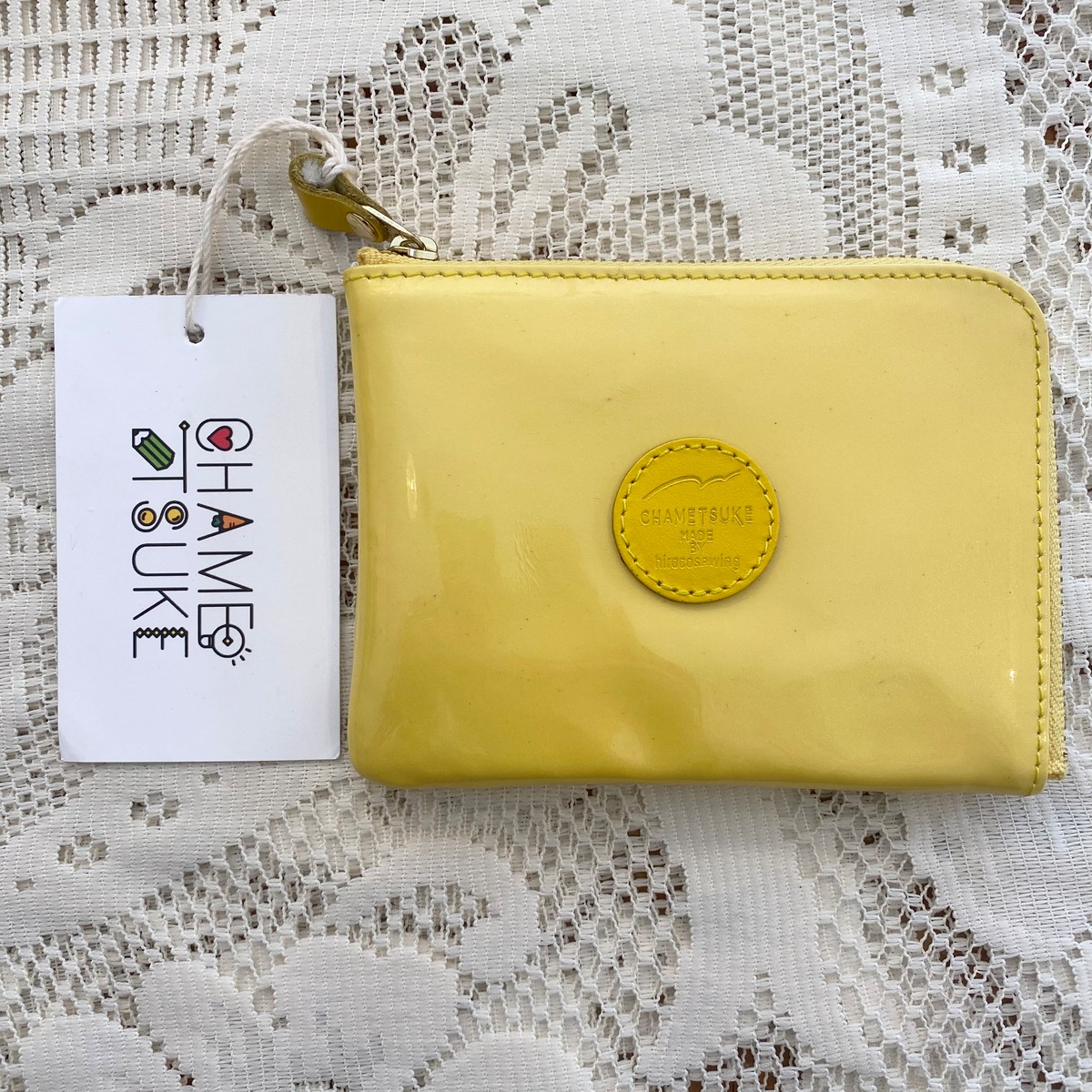 【CHAMETSUKE 】エナメルイエローなお財布 (short) | coromani