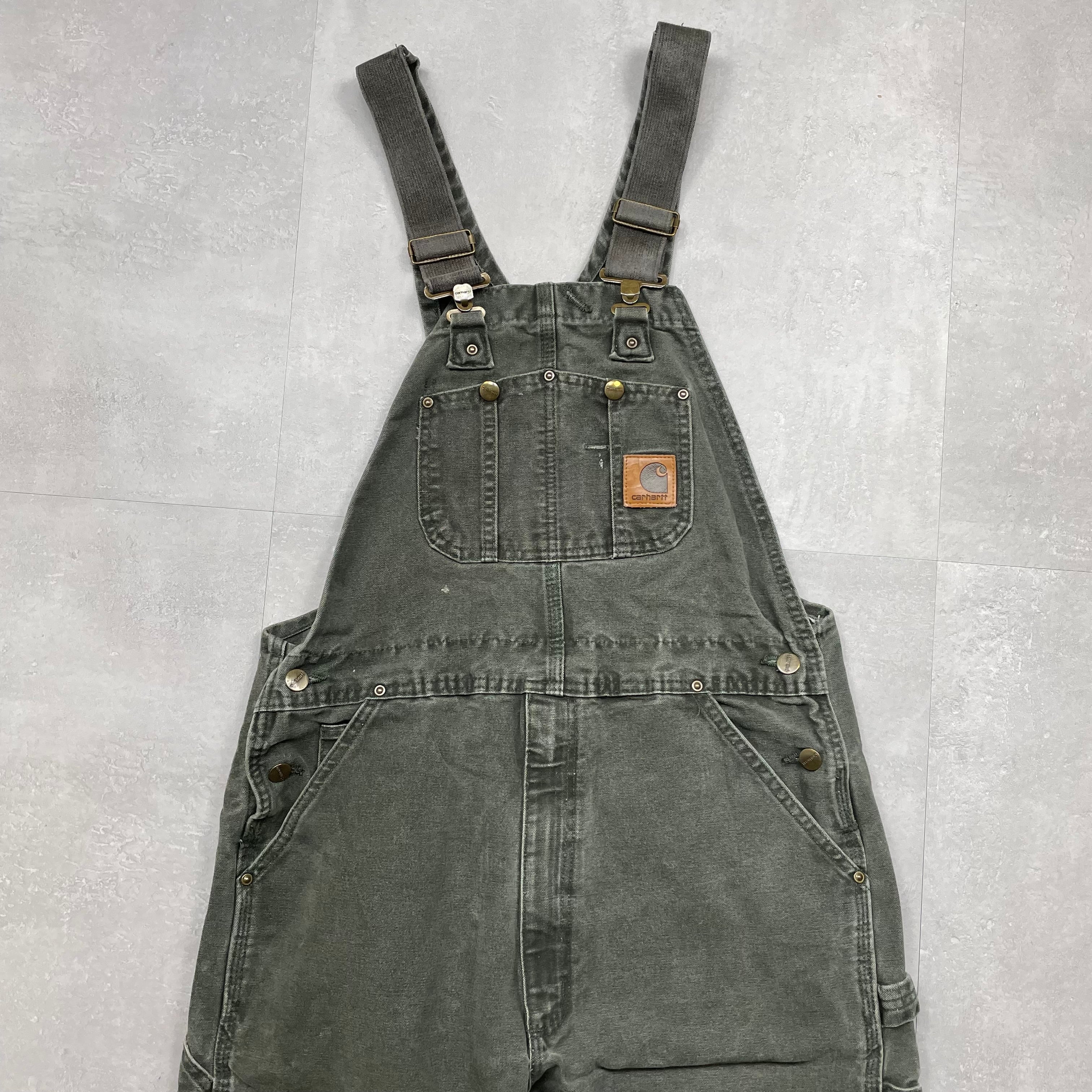 実寸 W35L30》 Carhartt カーハート オーバーオール ダブルニー 実寸 W35L30》 Carhartt カーハート オーバーオール ダブルニー