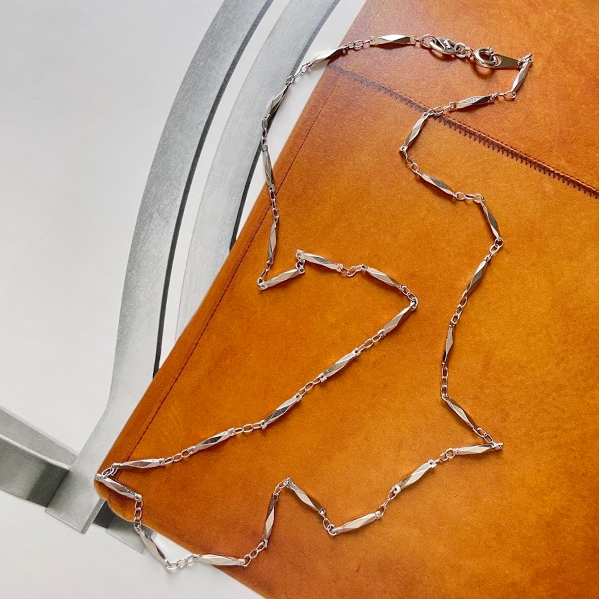 プラチナ フィルド チェーン ネックレス 《N-0366》 | ModernLoop ユーズドアクセサリー専門店