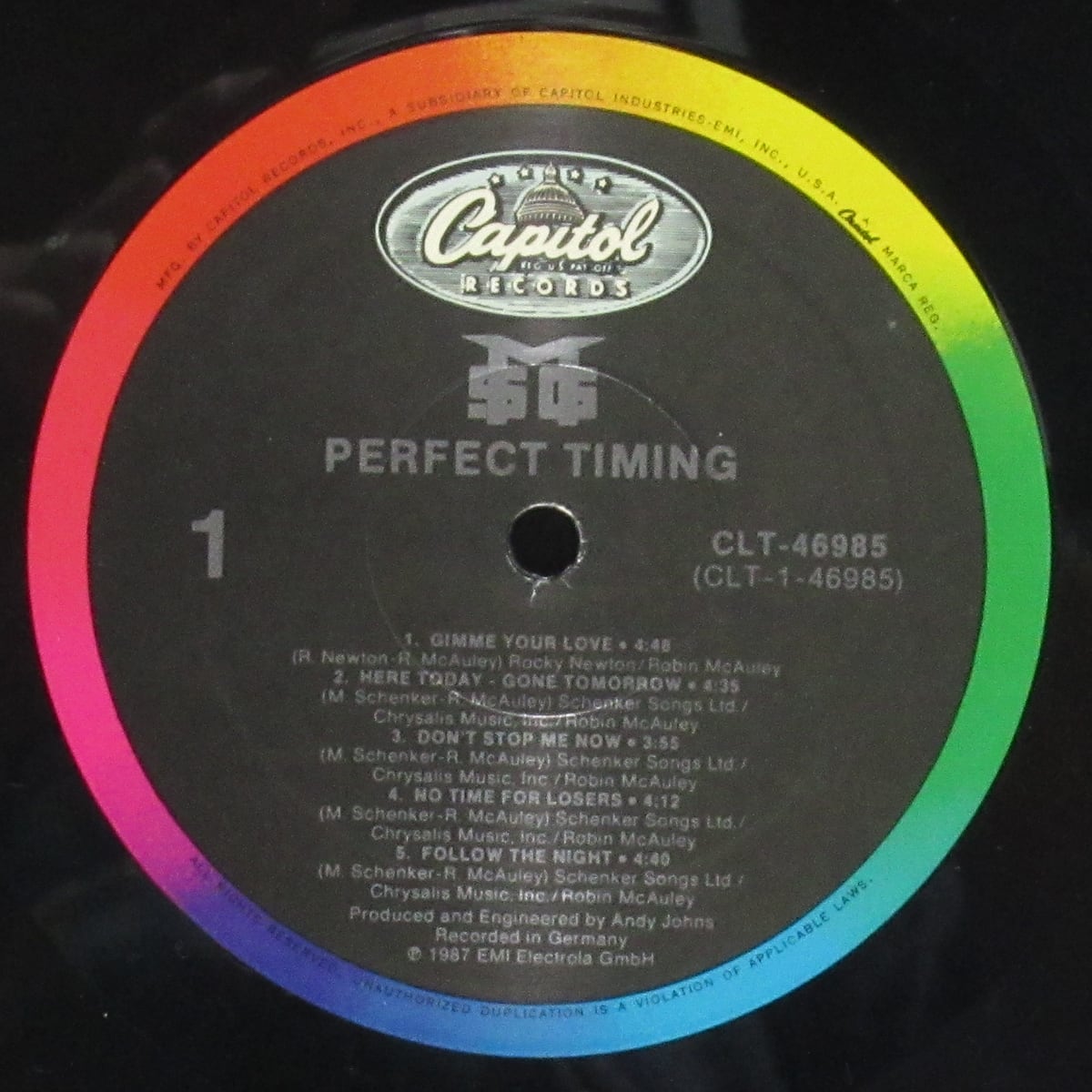 マッコリー・シェンカー・グループ MSG PERFECT TIMING【LP / US盤】 | ROCK ECHOES