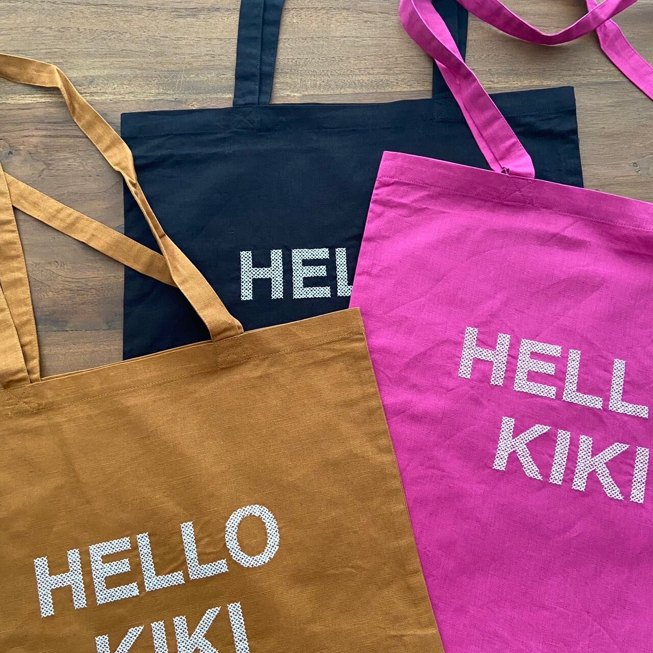 HELLO KIKI トートバッグ／BLACK | dottodot-works