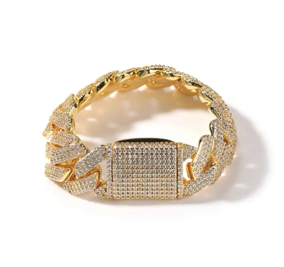 Iced Out Miami Cuban Chain Bracelet(gr135) | groovy.japan