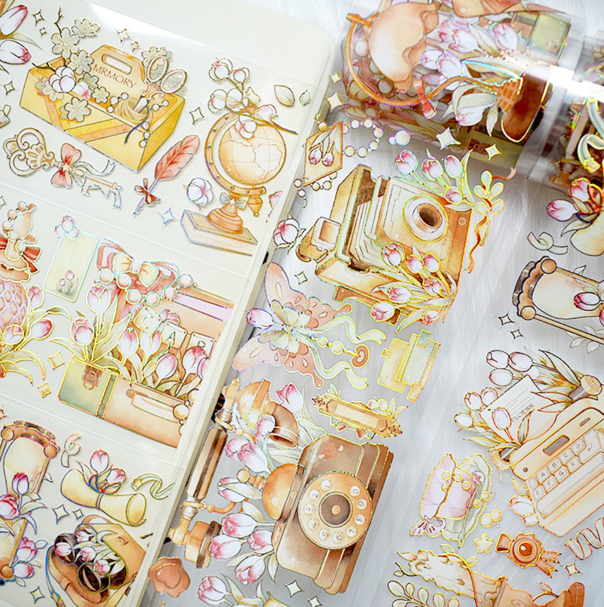 FT207 Five Treasure 五宝文創【香韵郁金】オーロラ金 PETテープ 剥離紙付 60mmx2m | cherish365_zakka