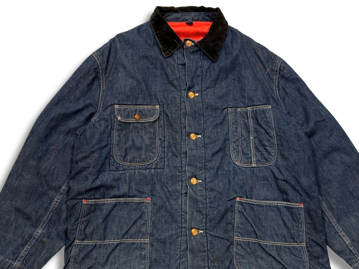 60s 70s UNKOWN DENIM COVER ALL JACKET made in USA | BLACK BOX STORE