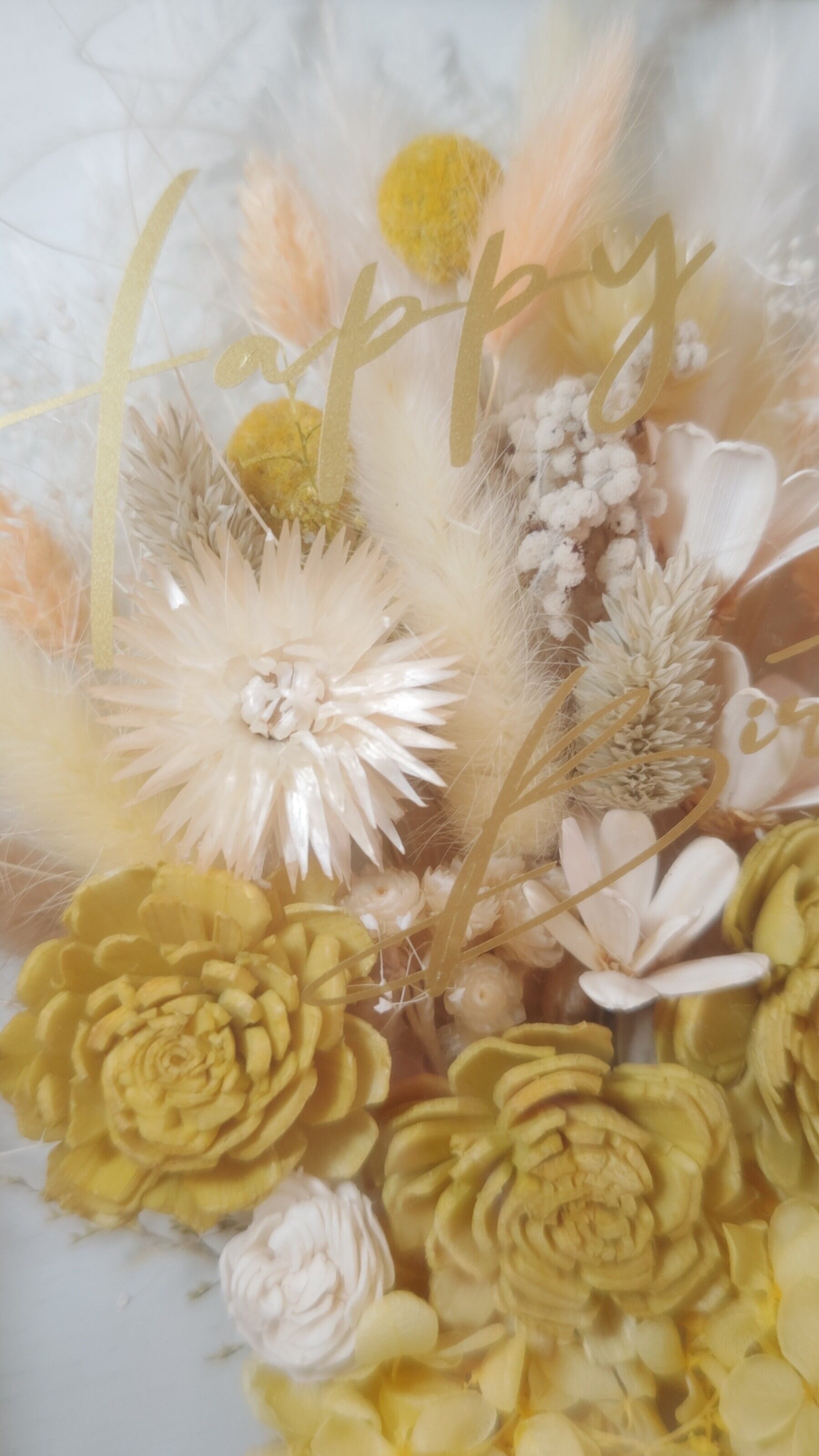 作品⑲ A4ナチュラル枠プリザーブドフラワーガラスフレーム【花束】 | pivoine