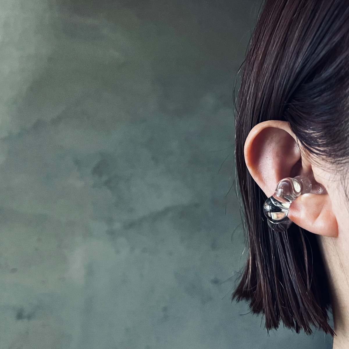 glass ear cuff bubble clear 6 | Keitaglass apollo