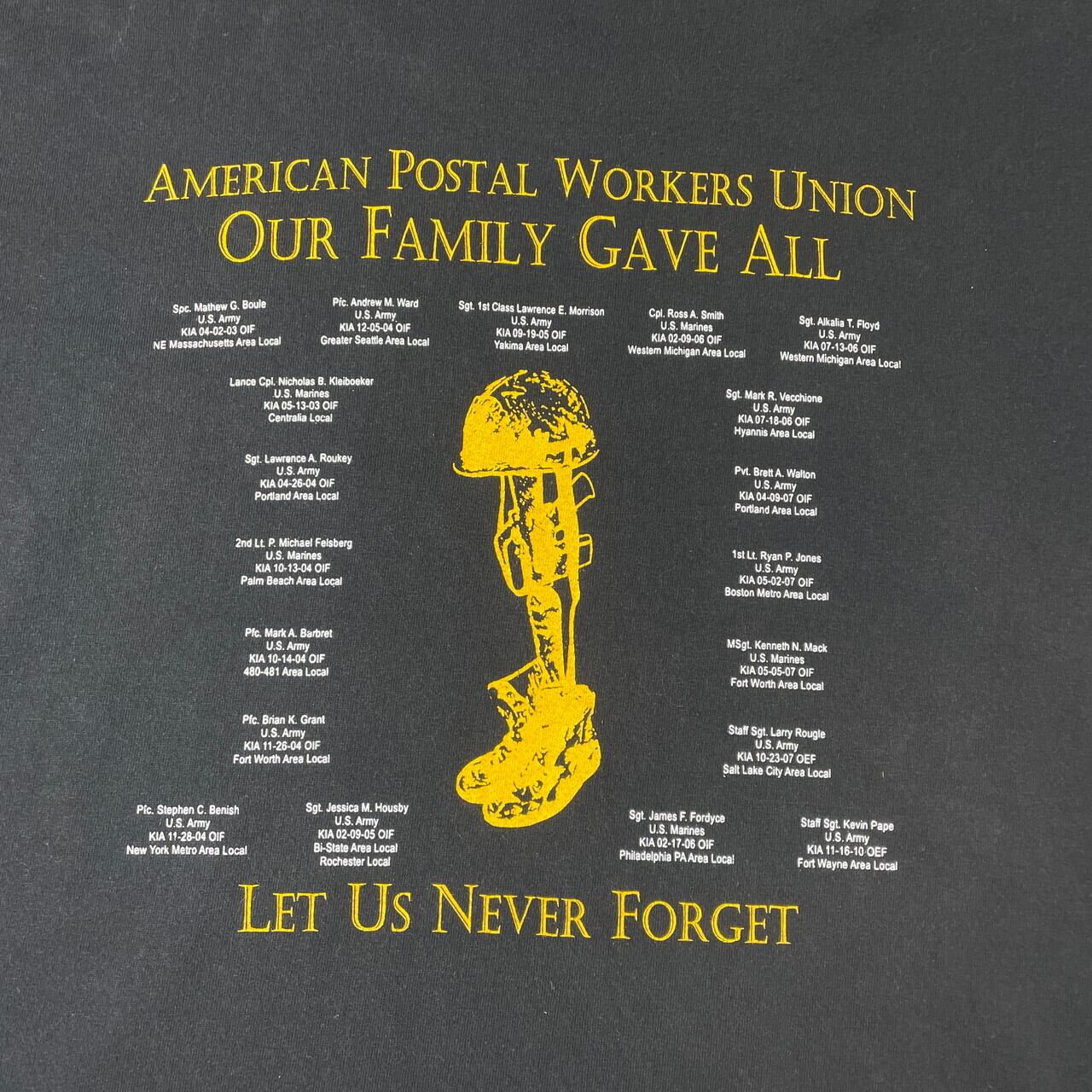 USA製 APWU 労働組合 ロゴ プリントTシャツ メンズ2XL 古着 American Postal Workers Union ...