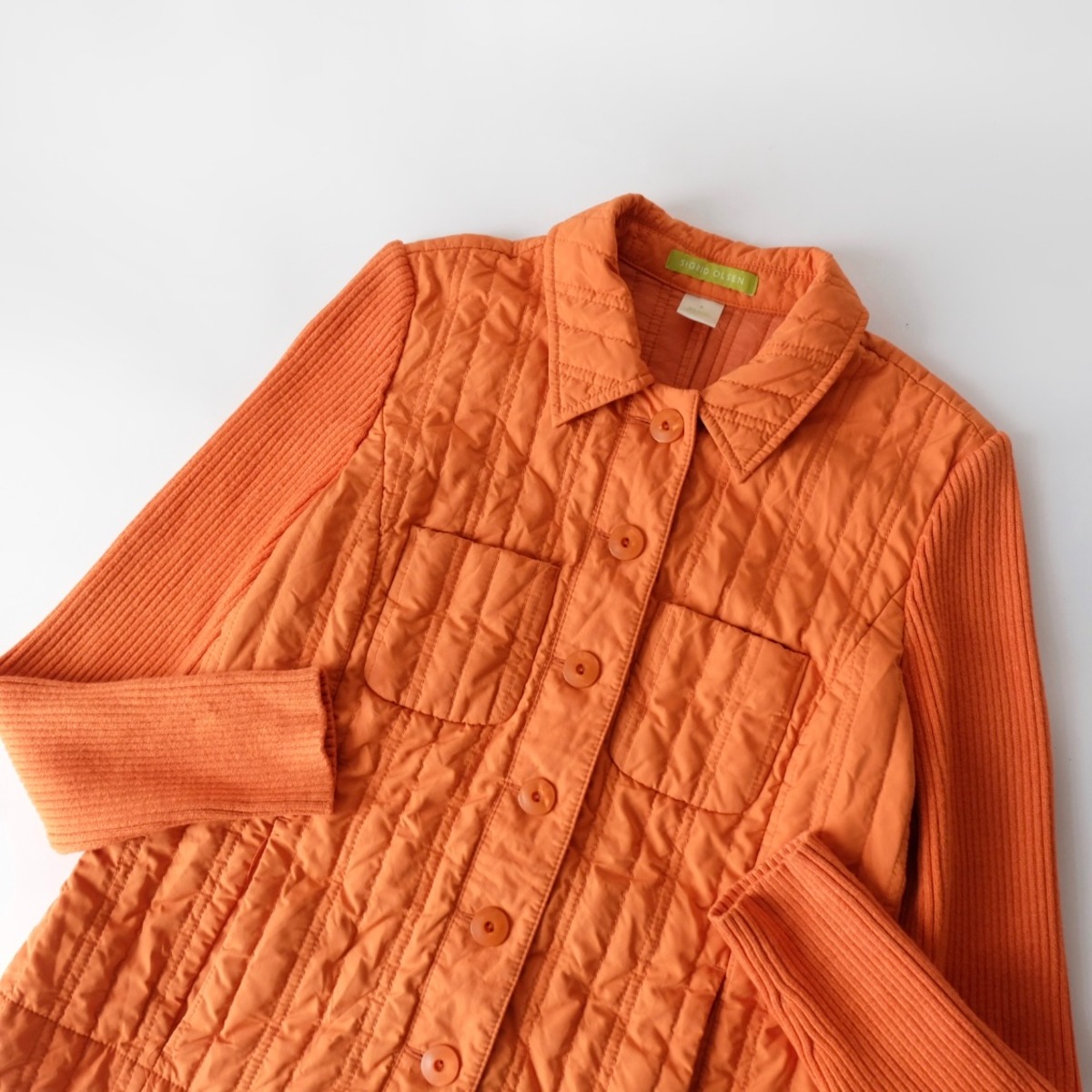 Orange padded quilted jacket | 7:3