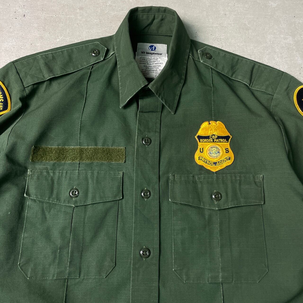 CBP BORDER PATROL アメリカ合衆国税関・国境警備局 ユニフォーム シャツ メンズM 古着 制服 リップストップ ワッペン ...