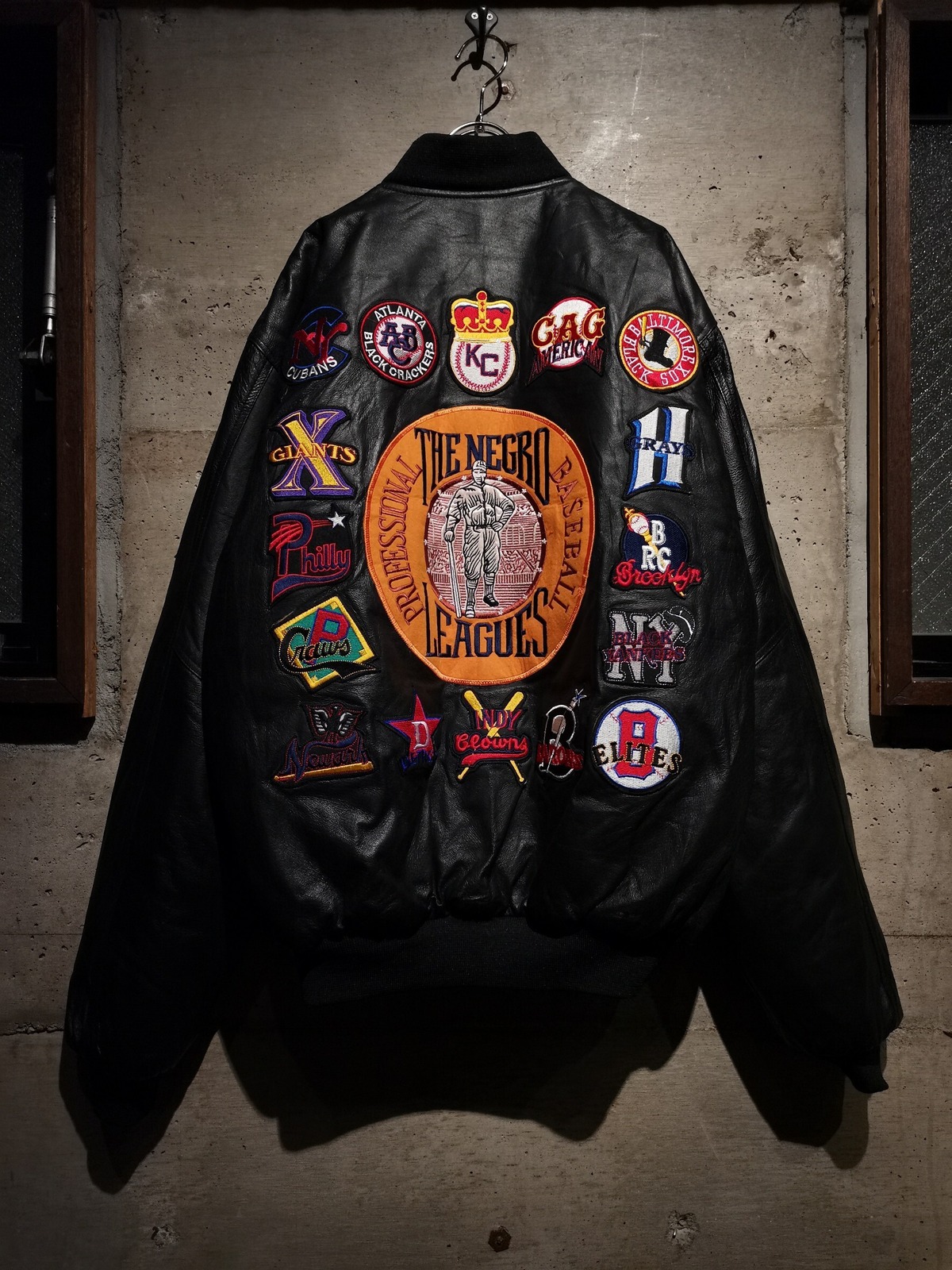 【Caka】"Negro League" Special Patch Design Vintage Loose Leather Jacket ...