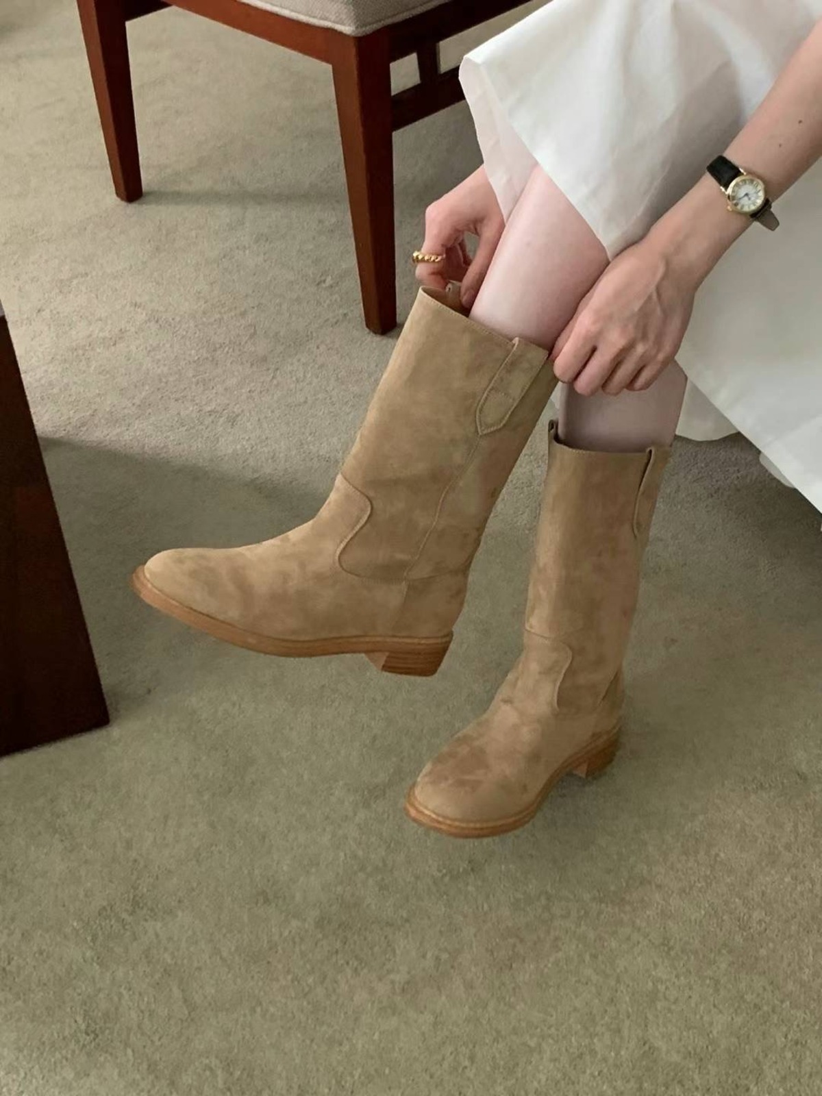 (即納) Fil. / Round stich half boots (ベージュ23.5) | Fil.