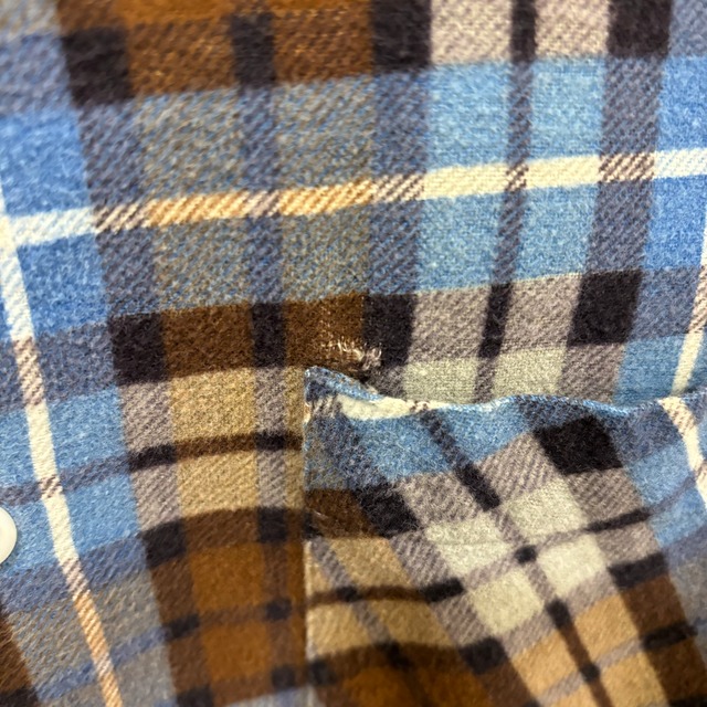 50s PENNEY'S L/S Open Collar Print Flannel Shirt | VOSTOK