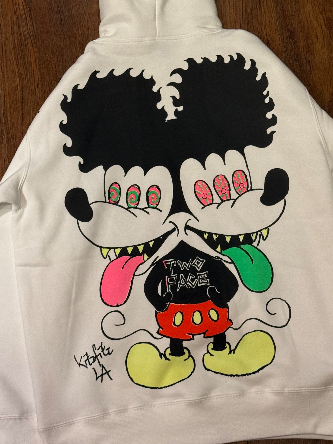 KITZ FITZ X TWOFACE 手刷りプリン HOODIE | vintage clothing twoface