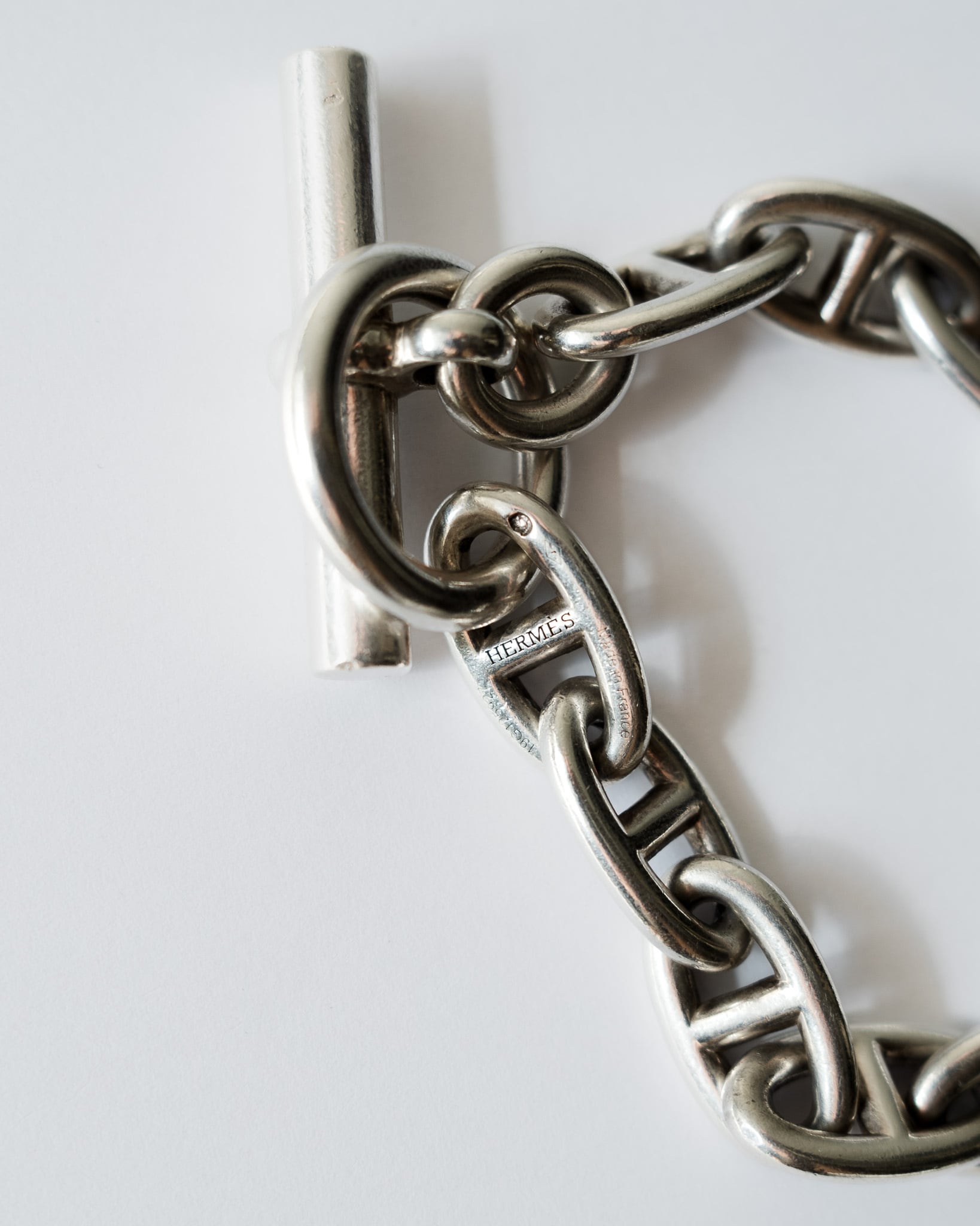 Vintage "Hermès" -Chaîne d'Ancre GM- Silver925 Chain Bracelet (12 Links) | recollection vintage