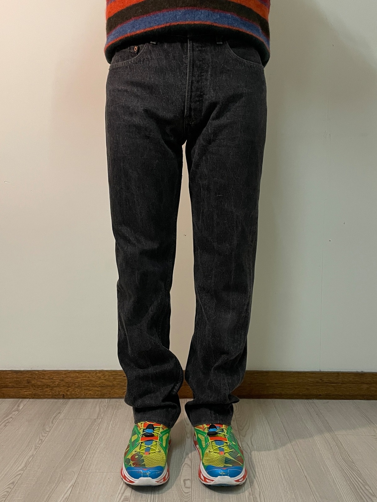 90s EURO Levi's 501 "Black Denim Pants" Made in France 先染め | 樊摛