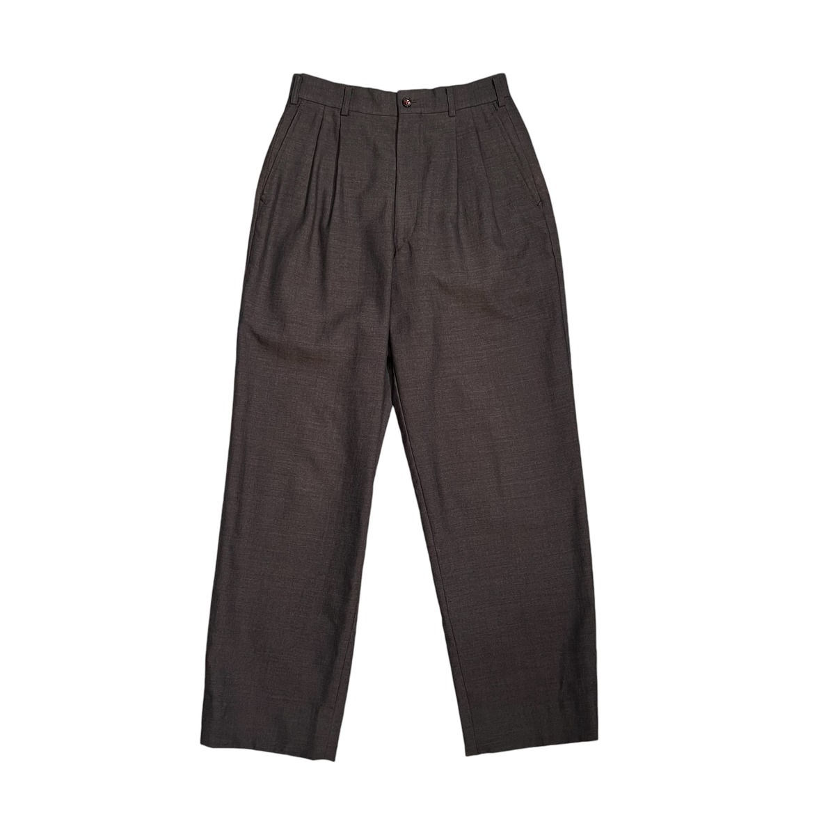 “GARÇONS HOMME” Brown herringbone wool design 2tuck slacks pants | Kissmet