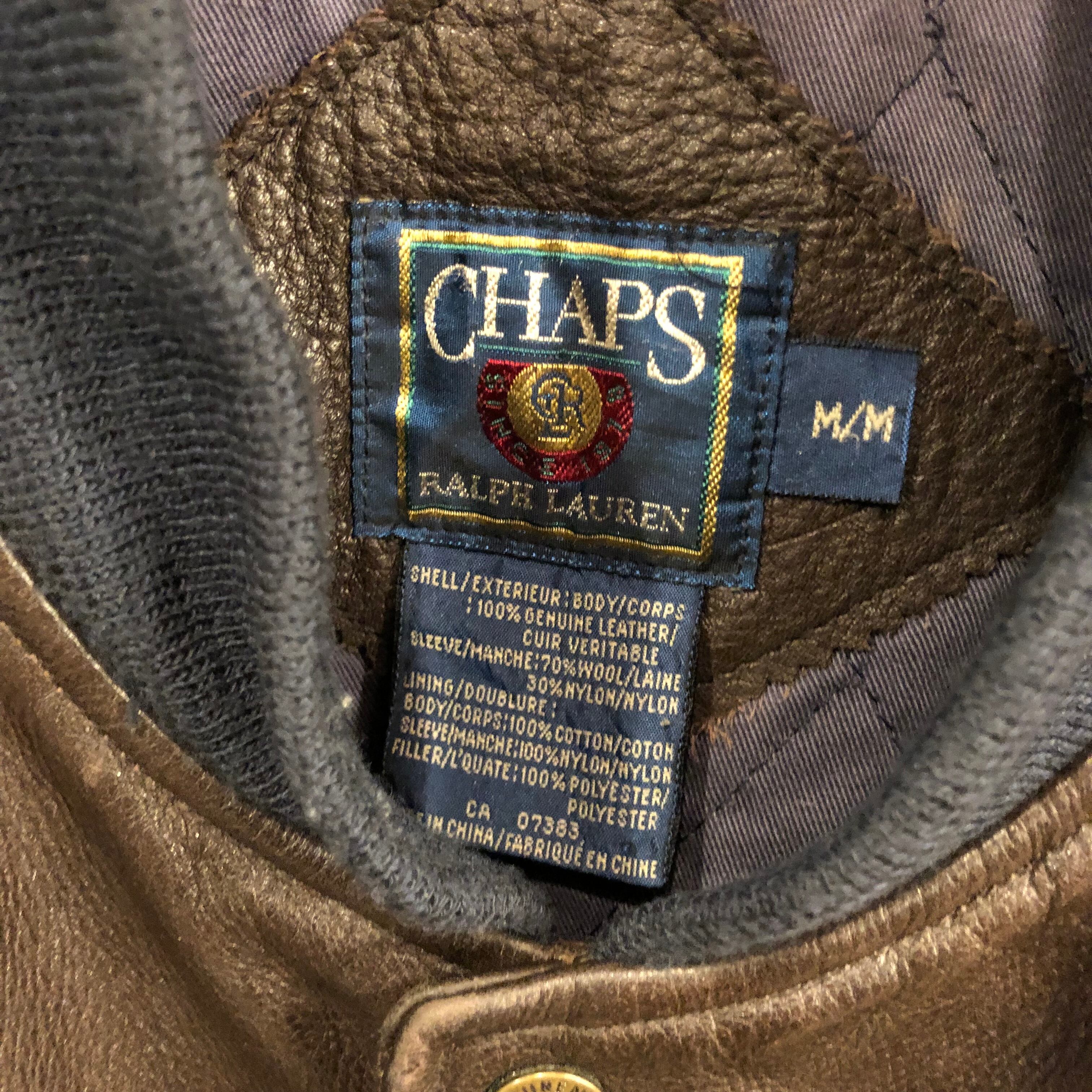 90s CHAPS Ralph Lauren Leather Varsity Jacket | VOSTOK