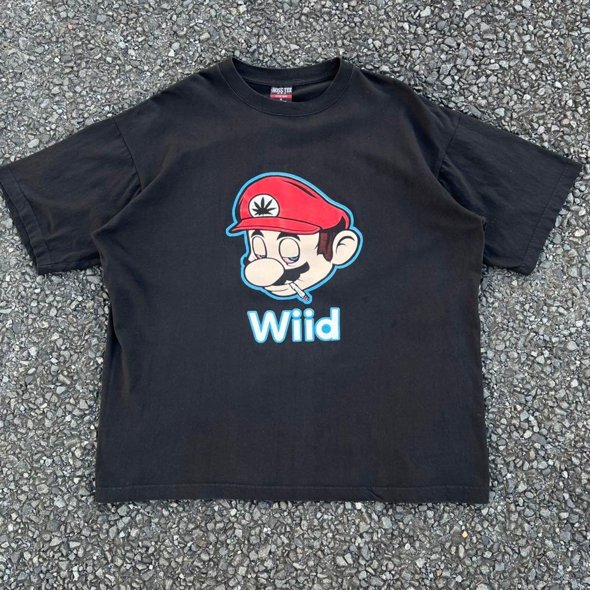 super Mario wiid マリファナ ガンジャ マリオ Tシャツ | Rico clothing