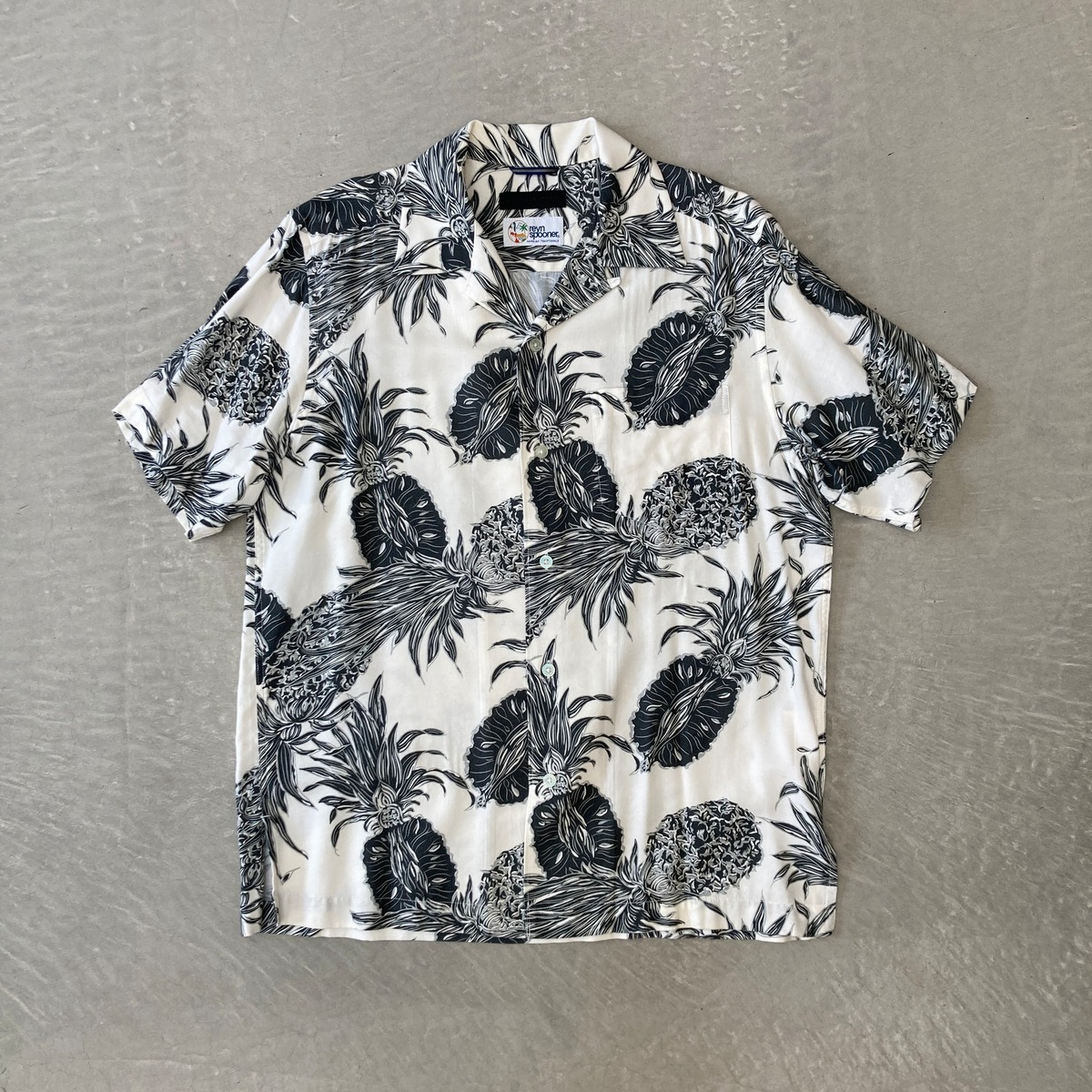 reyn spooner Aloha shirt, rayon cotton, white, pattern 2 | ASSET ...
