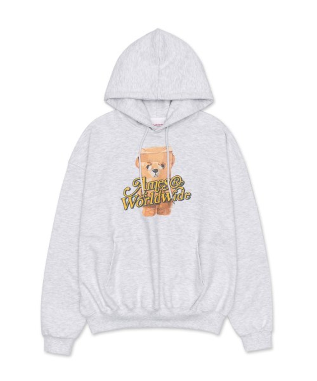 [AMES-WORLDWIDE] TEDDY BEAR HOODIE LIGHT GREY | もごつ