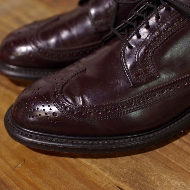 1980s "Knapp Shoes" Long Wing Tip Dress Shoes 9 1/2 D / ナップシューズ アメリカ製 ...