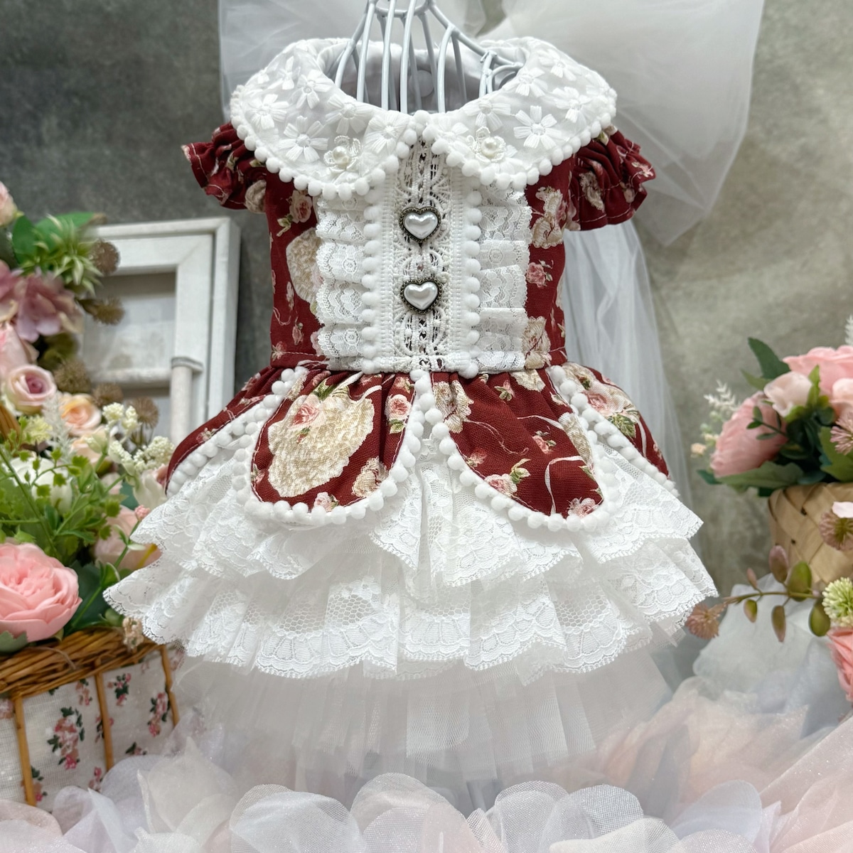 ROSE PRINT LACE PRINCESS DRESS | LYCHEE BABY