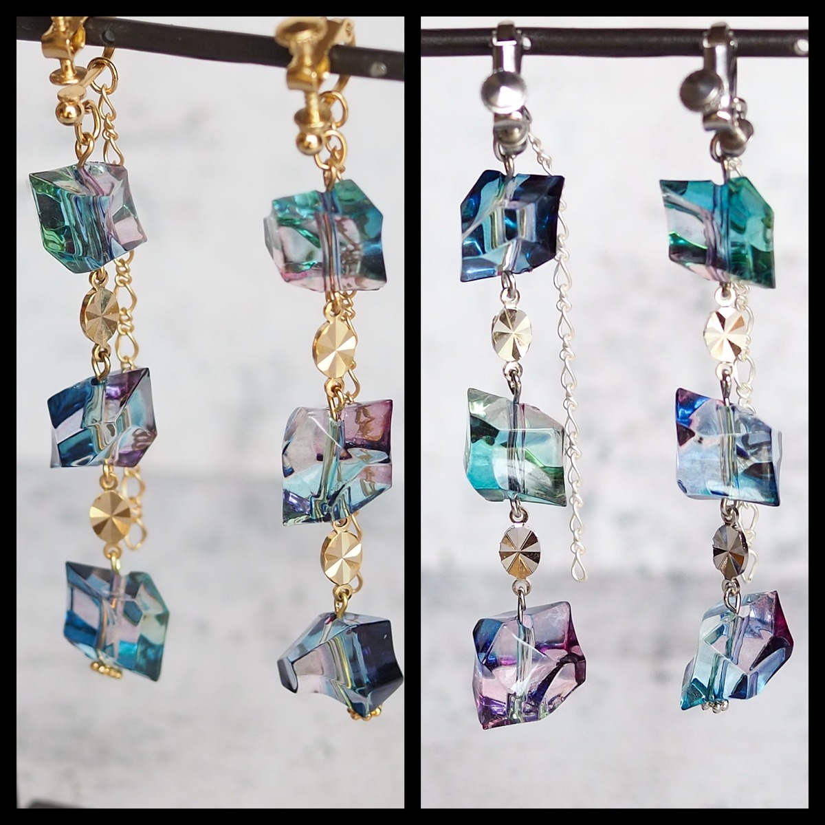 可惜夜の琥珀糖の耳飾り | Jasper&Cats