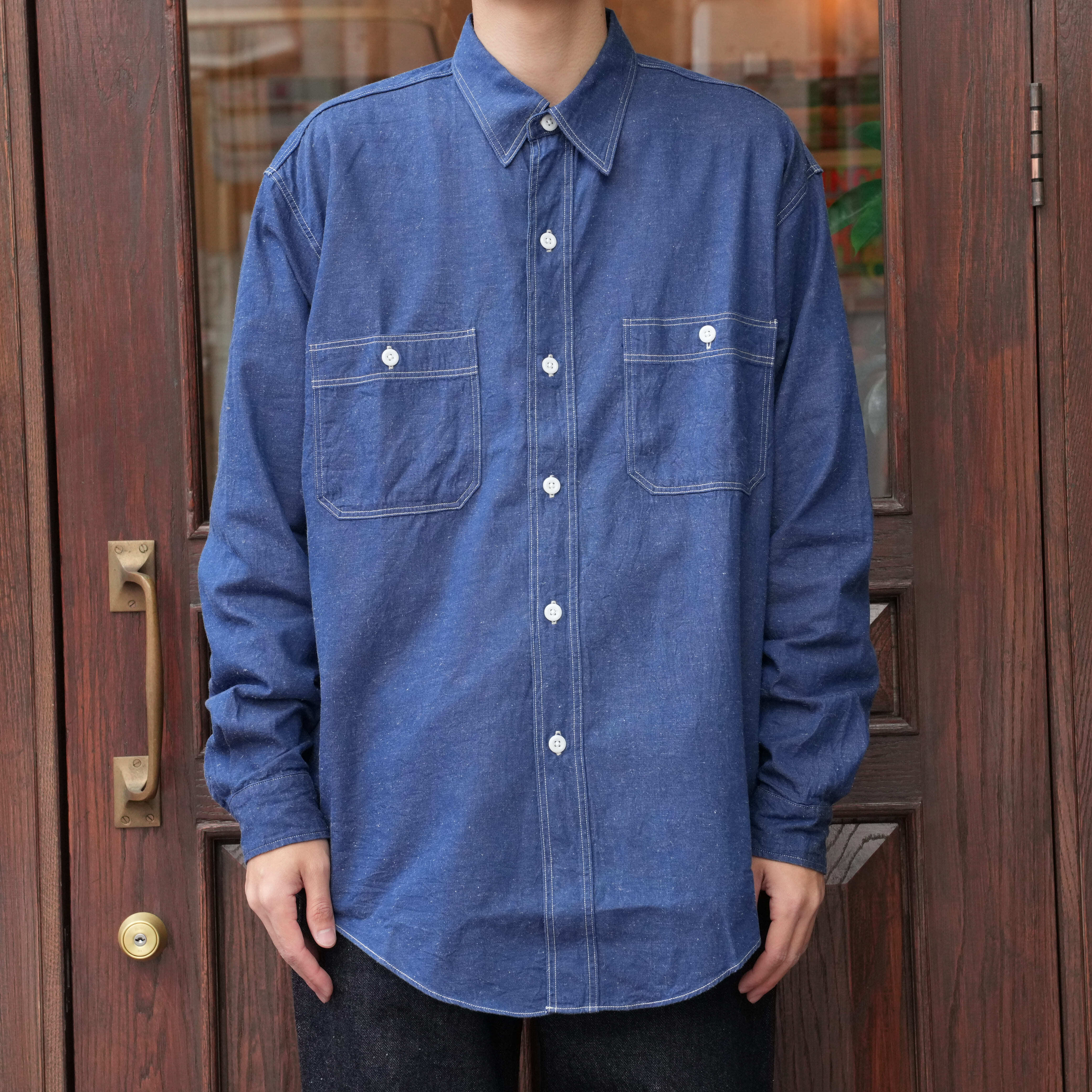 KAPTAIN SUNSHINE(キャプテンサンシャイン) 24AW "Work Shirt" -INDIGO BLUE- | Pay ID