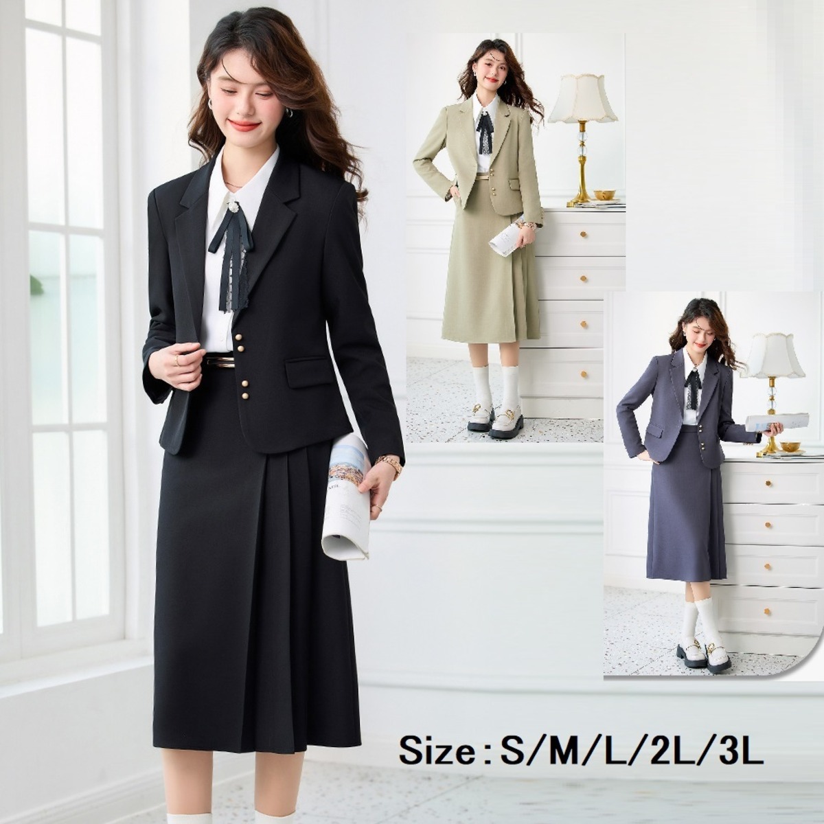 ★S～3L★OL通勤 通学 オフェス着 面接 学生風 スーツセット 水洗いOK レディーススーツセット | HapiHapi style