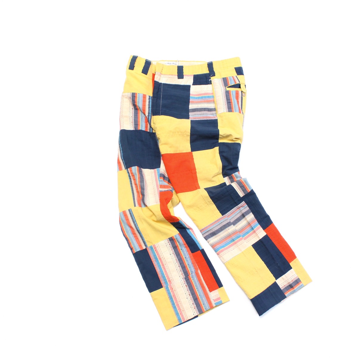 0346. 1960's sucker patchwork slacks クレイジーパターン パッチワーク スラックス サッカー生地 60s ...