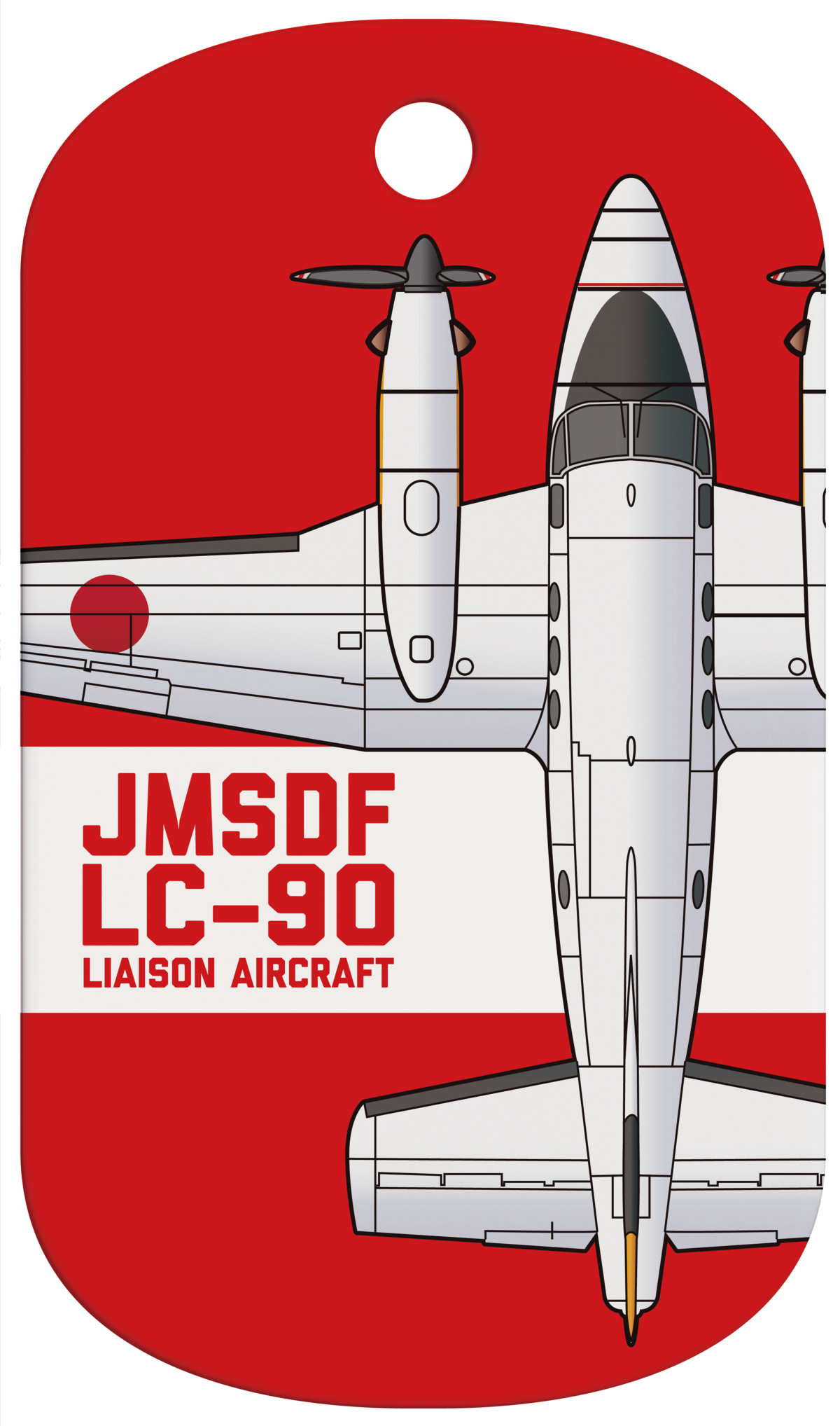 海上自衛隊 LC-90 連絡機 ドッグタグ 4CTAG HD 上面 赤 | MAJIC243
