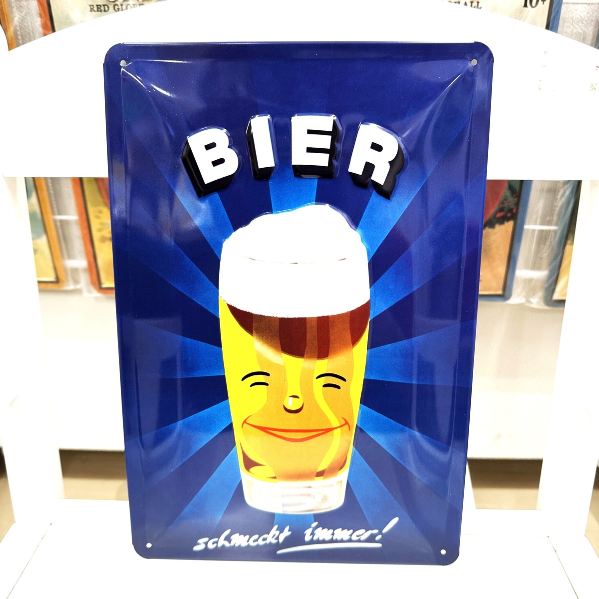 A4サイズ 3D スチールプレート BIER 看板 | GARAGE RIO