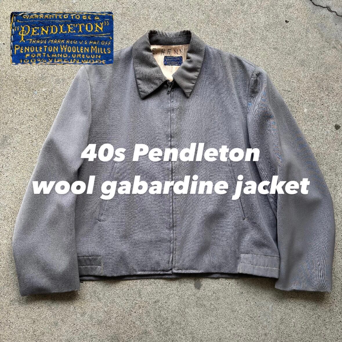 40s Pendleton wool gabardine jacket 40年代 ペンドルトン ギャバジャン ウールギャバ ギャバジンジャケット グレー ロカビリー | Pay ID